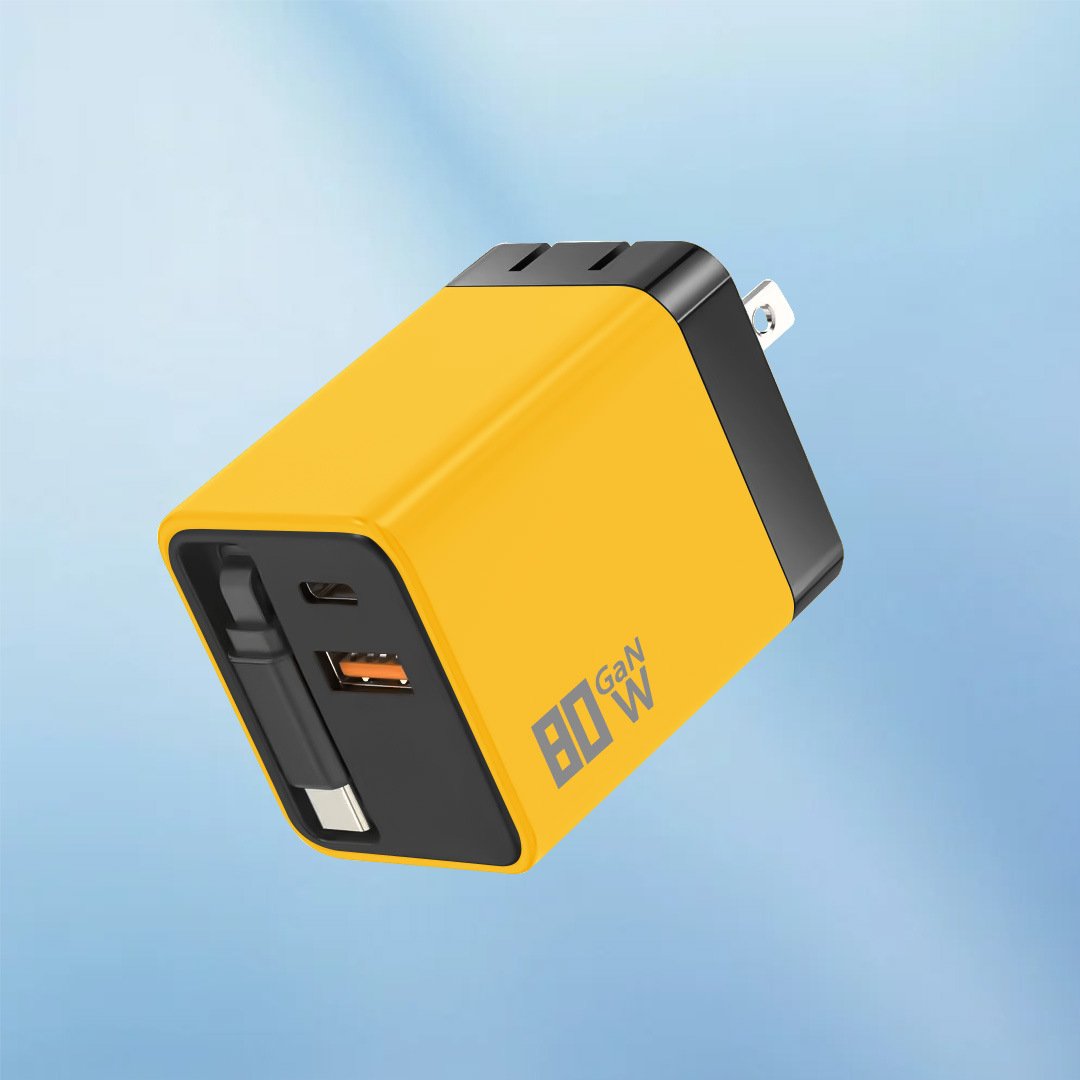 3 in 1 GaN Charger,Scalable 80W MAX fast charger module with Type-C ...