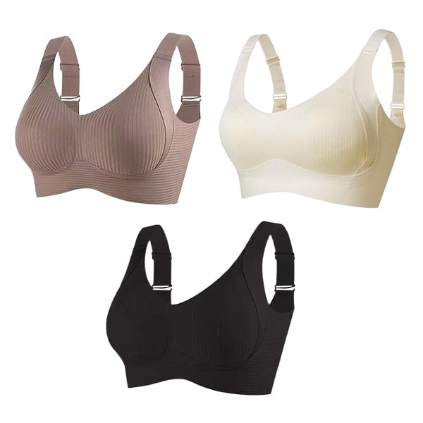 🔥Buy 1 Get 3 Packs - Women's Ribbed Push Up Adjustable Wireless Bra