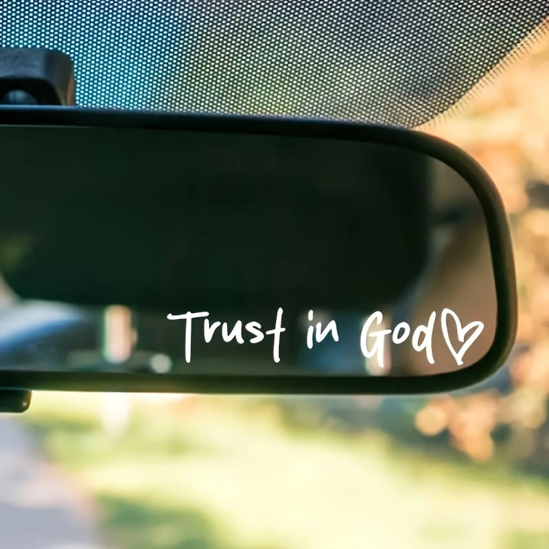 2pcs Trust in God Car Rearview Mirror Sticker, Car Rearview Mirror ...