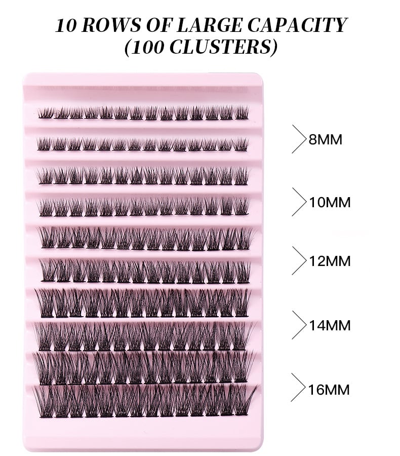 (💖Summer Hot Sale) Cluster Lashes Kit with 280 PCS, 8-16mm