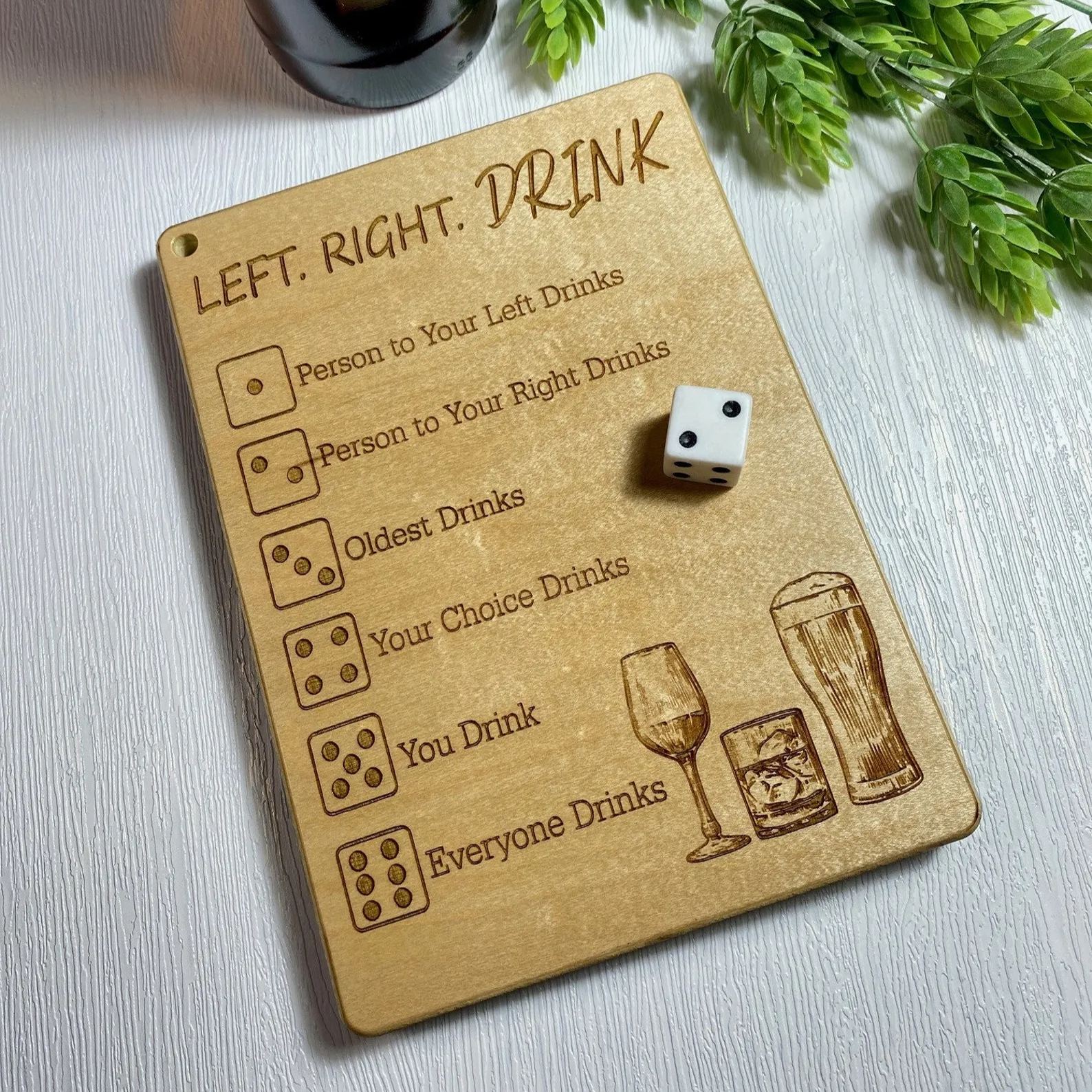 Left Right Drink Drinking Game- Adult Drinking Game Left Right Center